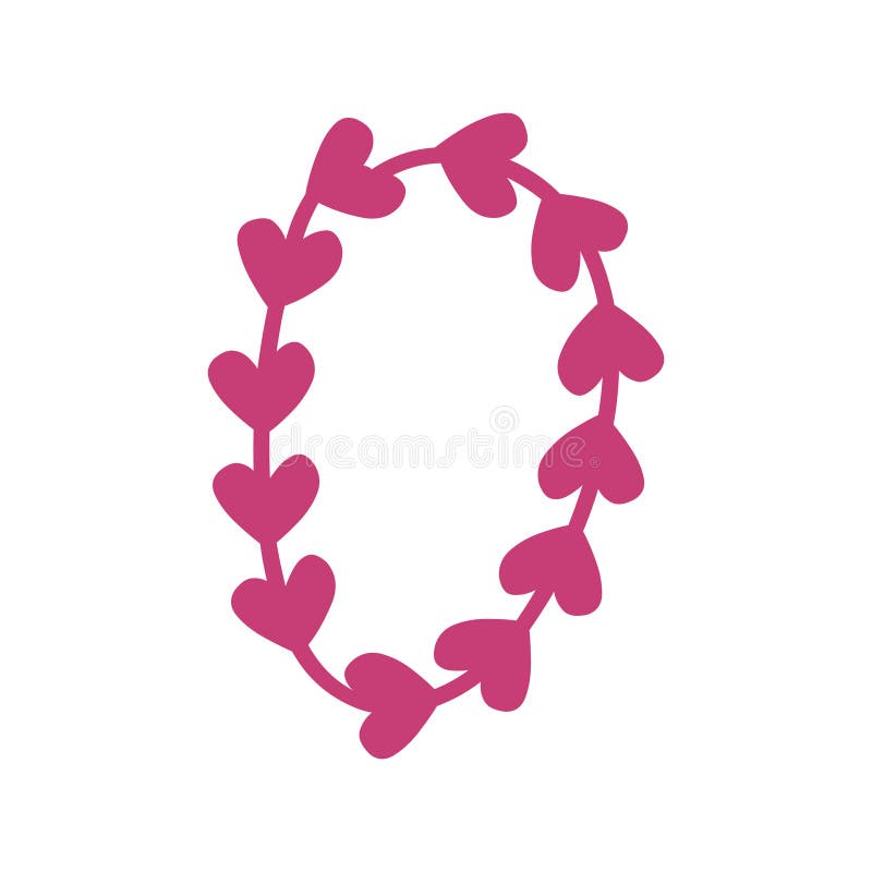 Abstract Pink Hand Drawn Hearts Oval Frame Stock Vector - Illustration ...