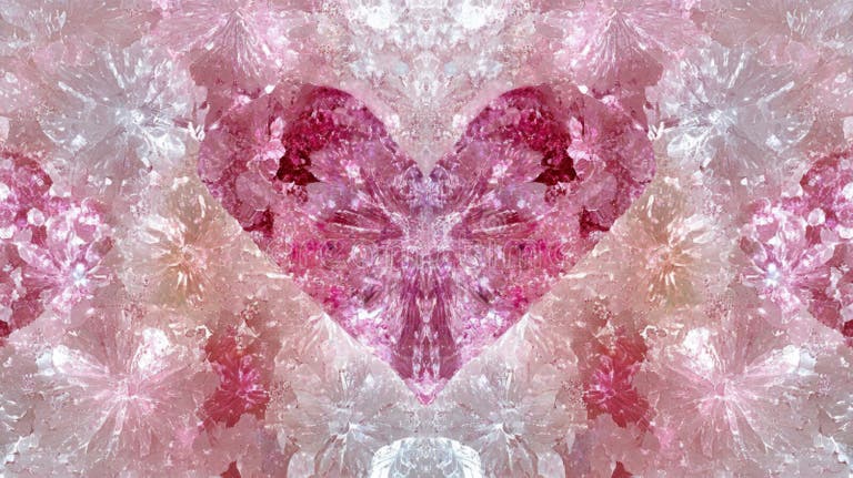 Abstract Pink Heart Crystal Pattern Background with Texture and Shiny ...