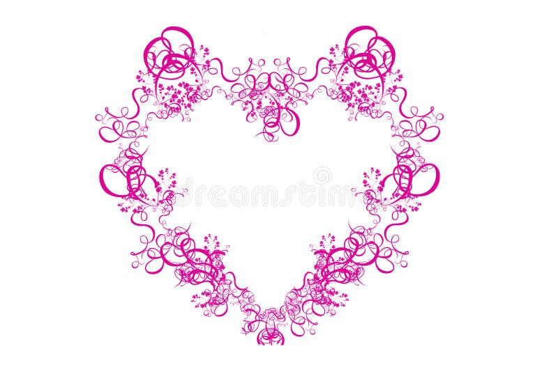 Abstract Pink Heart on White Background Stock Illustration ...