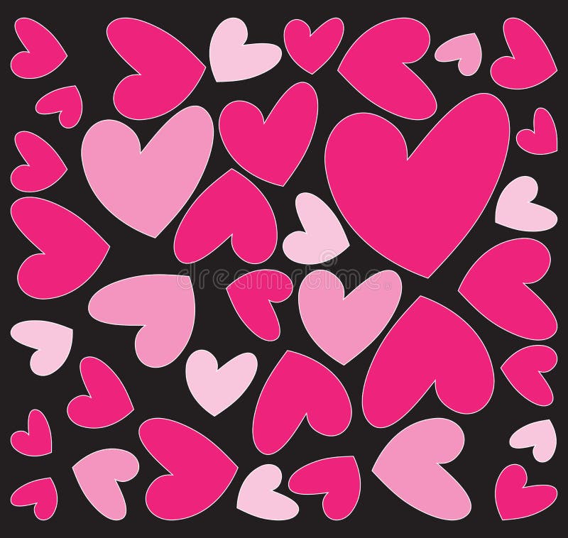 Abstract Pink Background with Hearts Stock Illustration - Illustration ...
