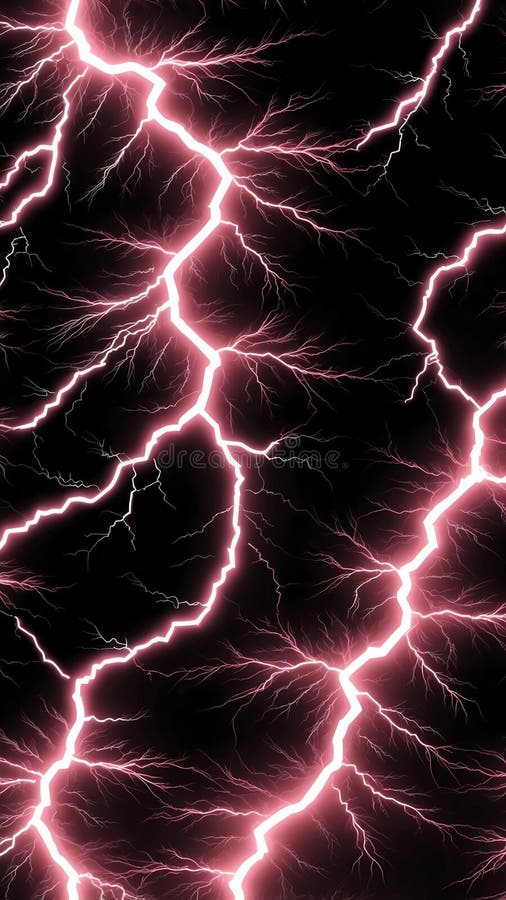 Abstract Pink Lightning Design in Black Ai Generated Stock Illustration ...