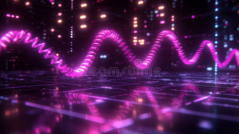 Abstract Pink Lightwave Digital Energy Flow Stock Image - Image of ...