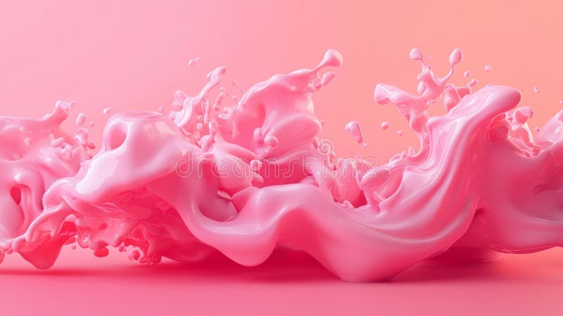 Abstract Pink Liquid Splash on Soft Gradient Background Stock Photo ...