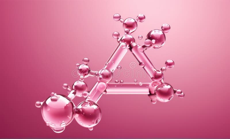 Abstract Pink Liquid Triangle Structure with Spheres Stock Illustration ...