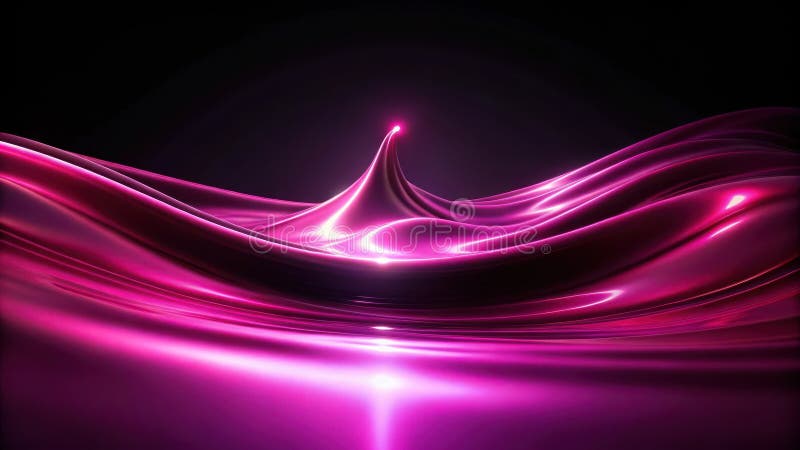 Abstract Pink Liquid Wave Formation with Glowing Center. Generative AI ...