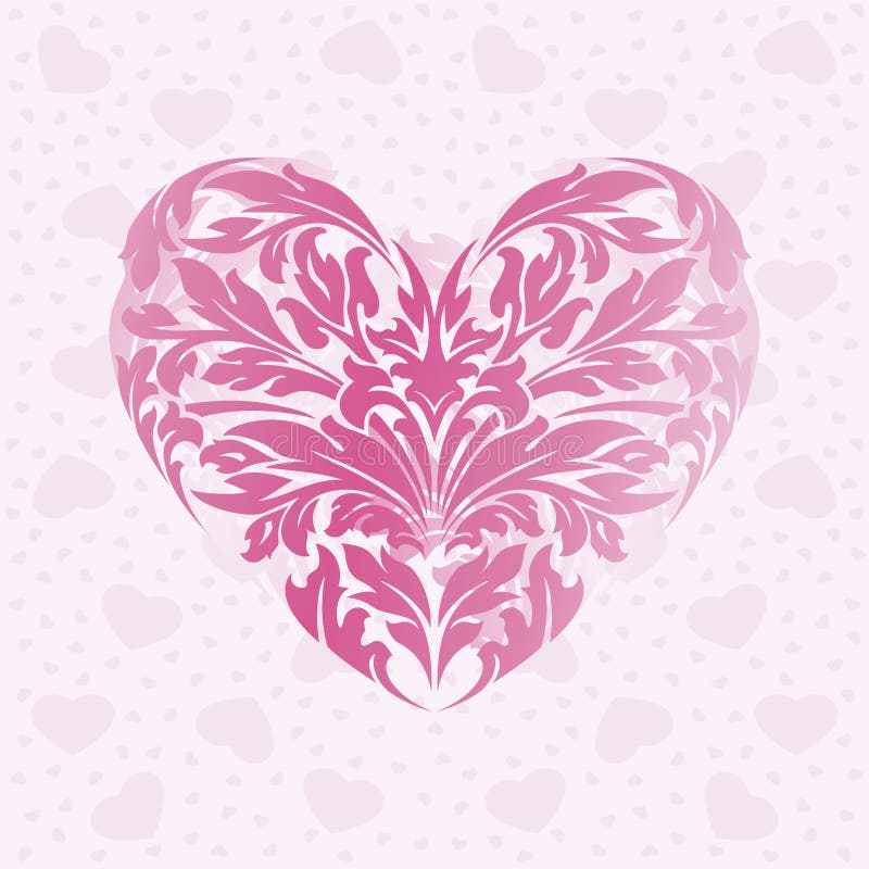Abstract pink love heart stock vector. Illustration of pink - 7900867