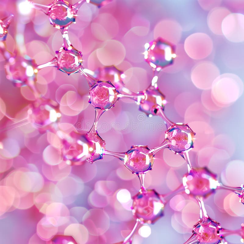 Abstract Pink Molecular Structure for Cosmetics Product. Stock Photo ...