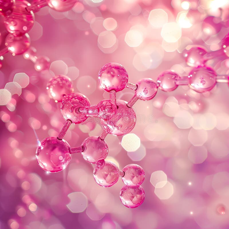 Abstract Pink Molecular Structure for Cosmetics Product. Stock Photo ...