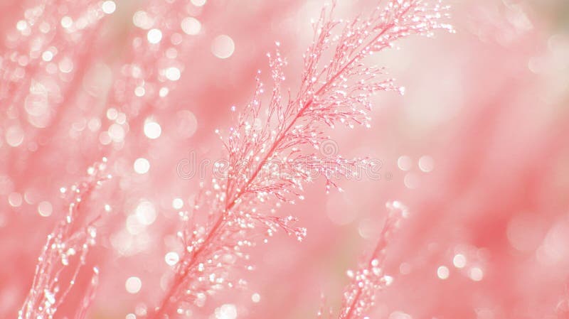 Abstract Pink Nature Background, Soft Focus with Branch of Plant, Bokeh ...