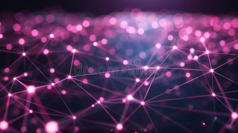 Abstract Pink Network Background - Connection Concept, Global System ...