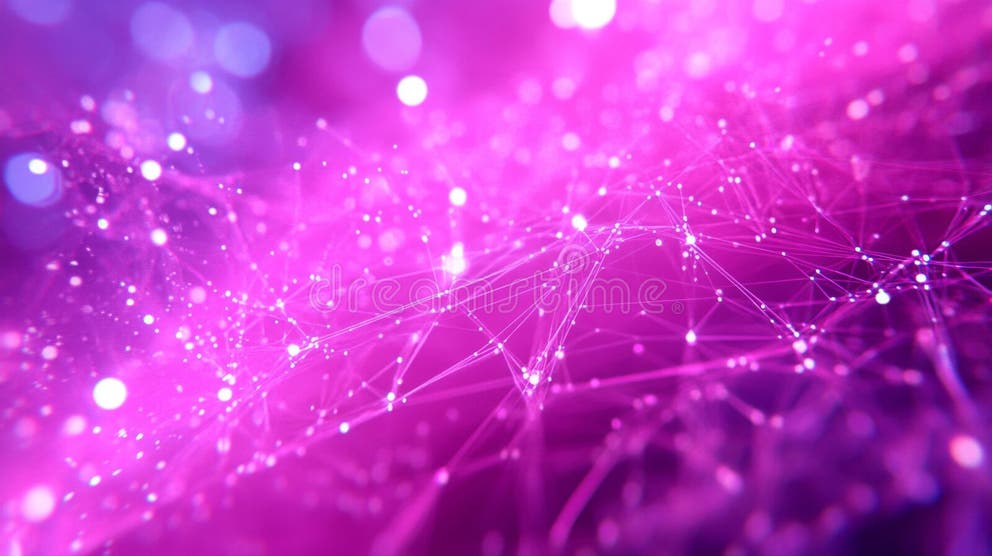 Abstract Pink Network of Connected Points and Lines Stock Illustration ...