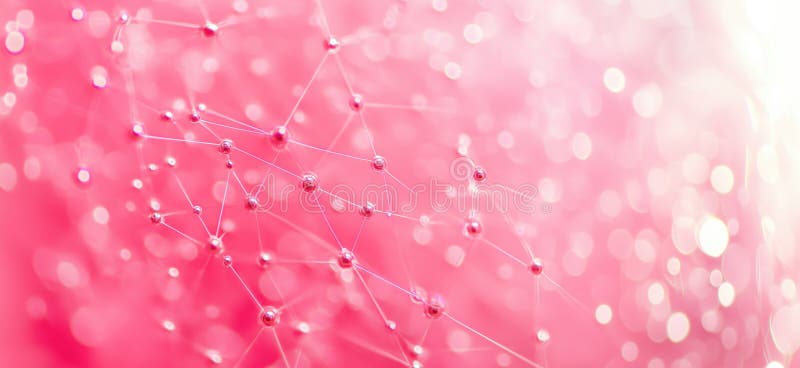 Abstract Pink Network with Nodes and Connections Representing Data ...