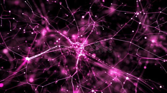 Abstract Pink Neural Network Connection Background. Artificial ...