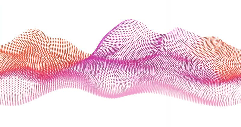 Abstract Pink Orange Dotted Wave Background Design Stock Illustration ...