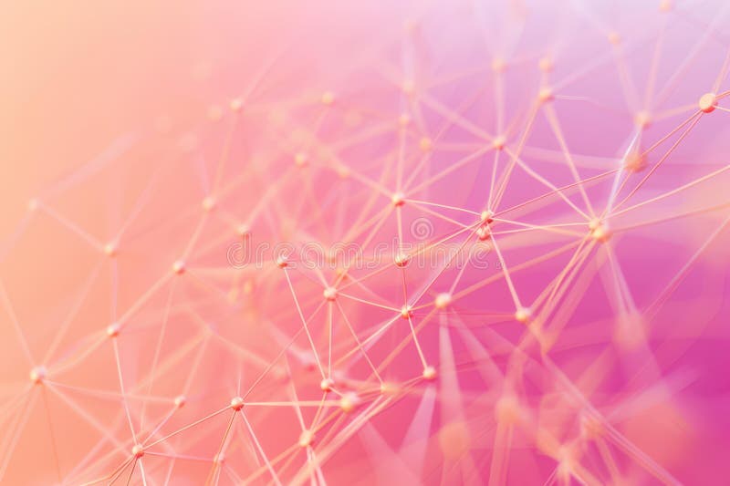 Abstract Pink and Orange Network Connections Background for Technology ...