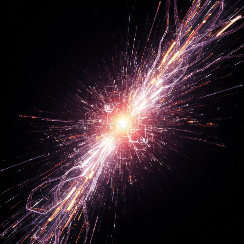 Abstract Pink Orange Purple Light Explosion Stock Illustration ...