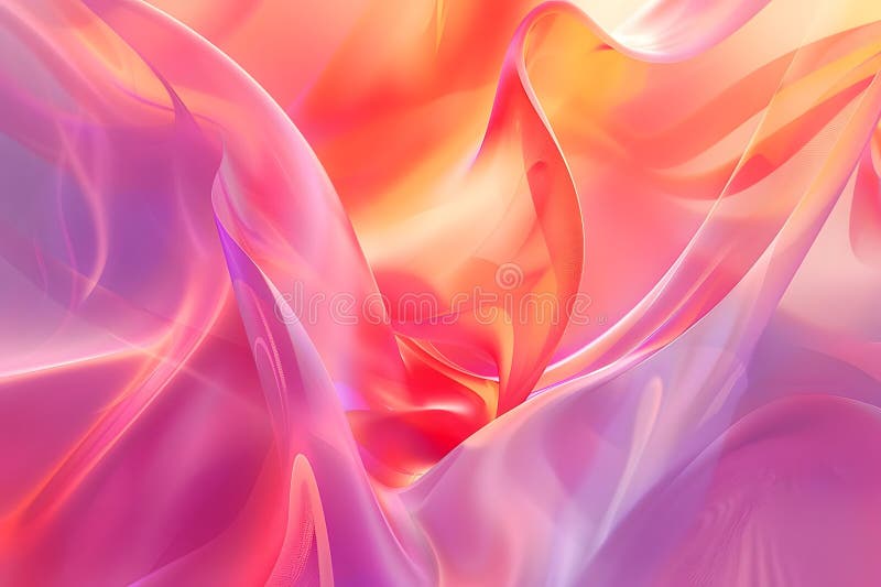 Abstract Pink and Orange Swirls, Fluid Forms Dance and Intertwine, Creating a Visually Stunning ...