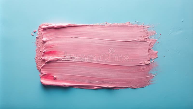 Abstract Pink Paint Stroke on Light Blue Background. Generative AI ...