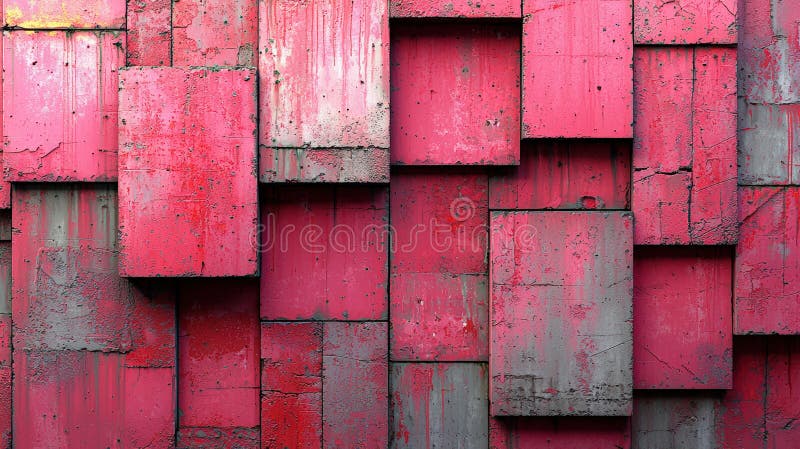 Abstract Pink Painted Concrete Structure with Artistic Texture and ...