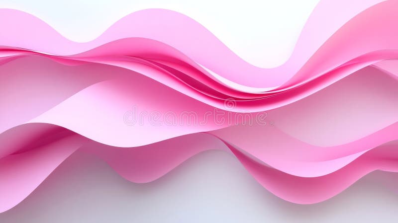 Abstract Pink Paper Waves on White Background Stock Image - Image of ...