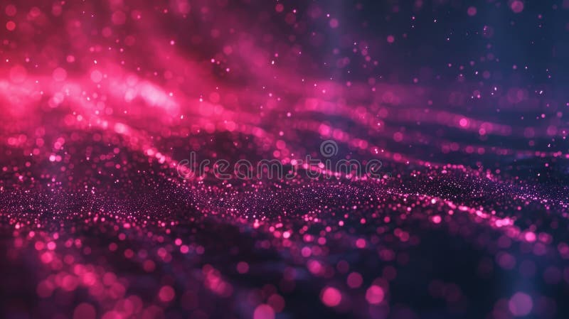 Abstract Pink Particle Wave Background, Glittering Light Effects ...