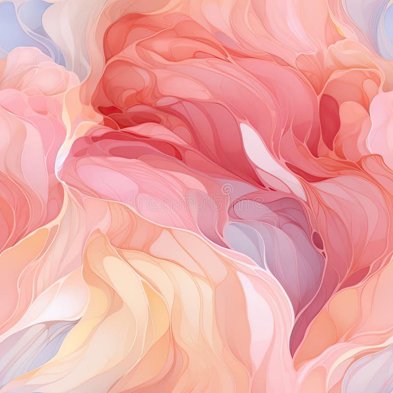 Abstract Pink and Peach Background with Flowing Lines and Atmospheric ...