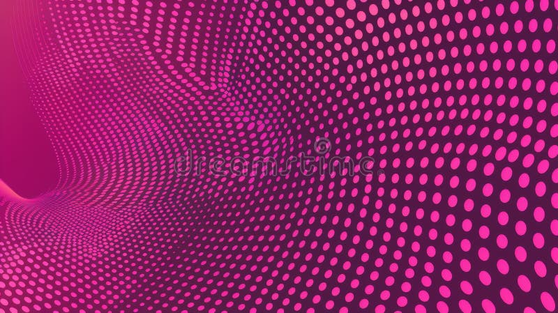 Abstract Pink Polka Dot Pattern with a Curved Line Stock Illustration ...
