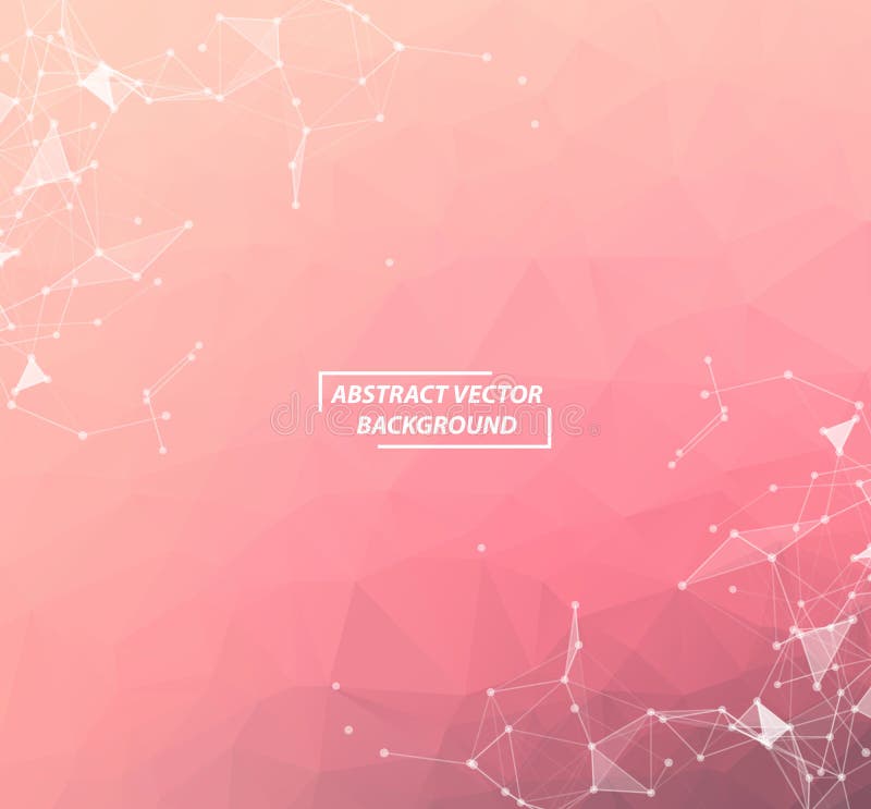 Abstract Pink Polygonal Space Background with Connecting Dots and Lines ...