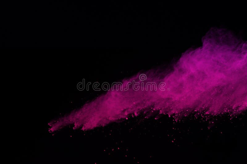 Abstract Pink Powder Explosion on Black Background. Abstract Colored ...