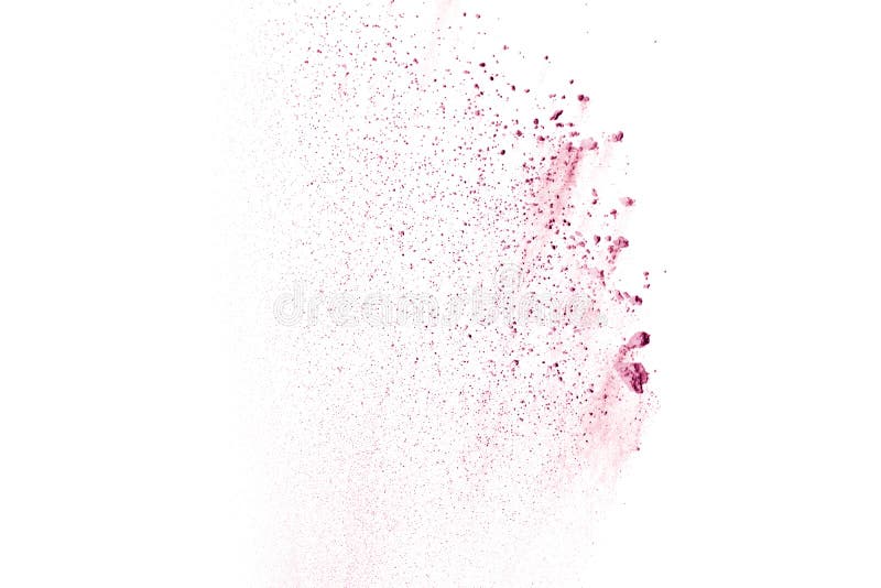 Abstract Pink Powder Explosion on White Background. Freeze Motion of ...