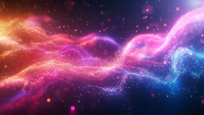 Abstract Pink Purple Blue Light Particle Background Stock Illustration ...