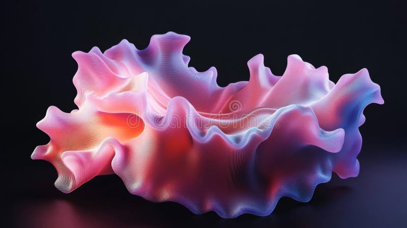 Abstract Pink and Purple 3D Rendered Form Stock Illustration ...