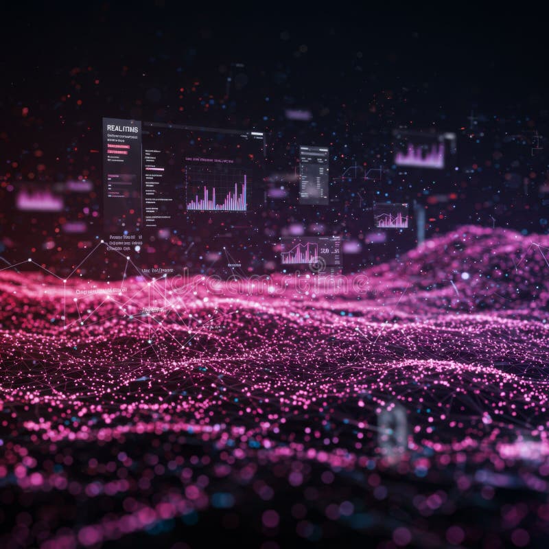 Abstract Pink and Purple Data Visualization Landscape Stock ...