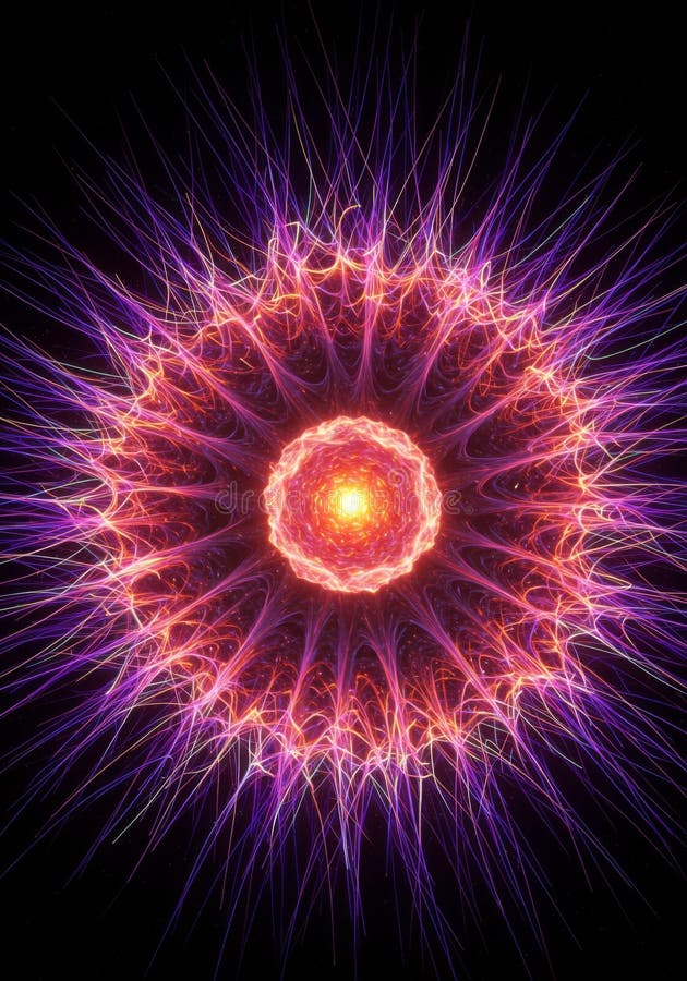 Abstract Pink Purple Energy Mandala Design Stock Illustration ...