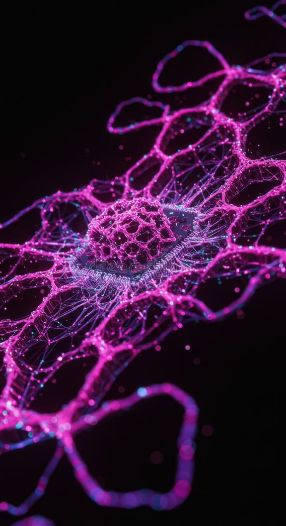 Abstract Pink Purple Network Data Visualization Stock Illustration ...