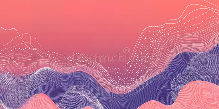 Abstract Pink and Purple Wave Pattern Background Digital Art Flowing ...