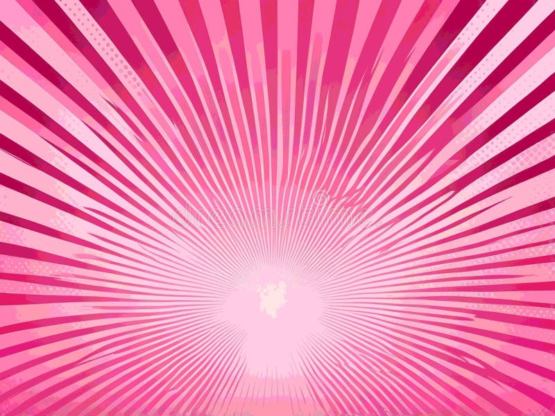 Abstract Pink Rays Halftone Gradient in Retro Comic Illustration ...