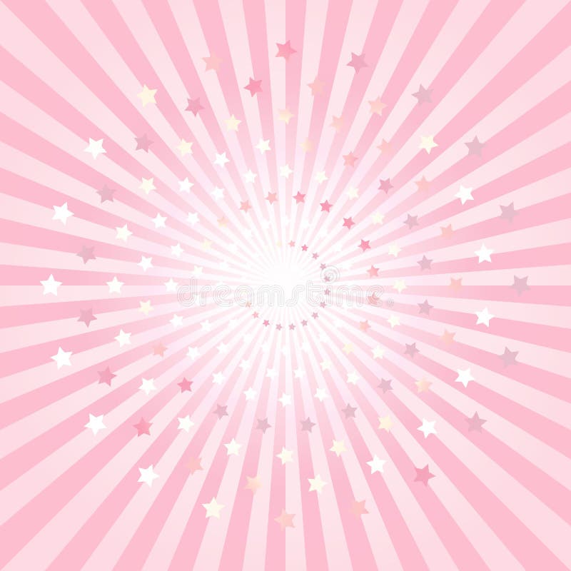 Pink Rays in Retro Style on Light Background. Vector Stripe Pattern ...