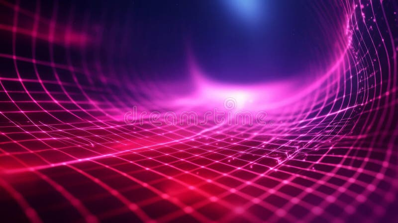 Abstract Pink and Red Grid Network Background Stock Illustration ...