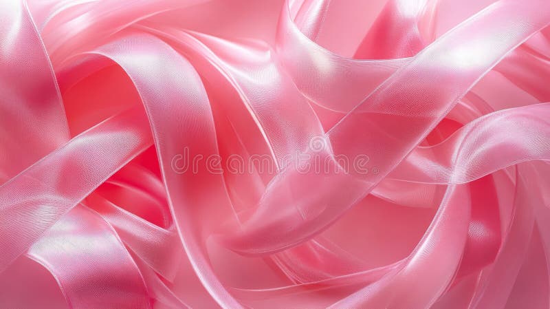 Abstract Pink Ribbon Texture with Soft Flowing Curves and Elegant ...