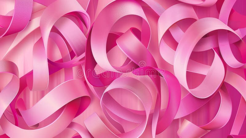 Abstract Pink Ribbon Waves Background Design Stock Photo - Image of ...