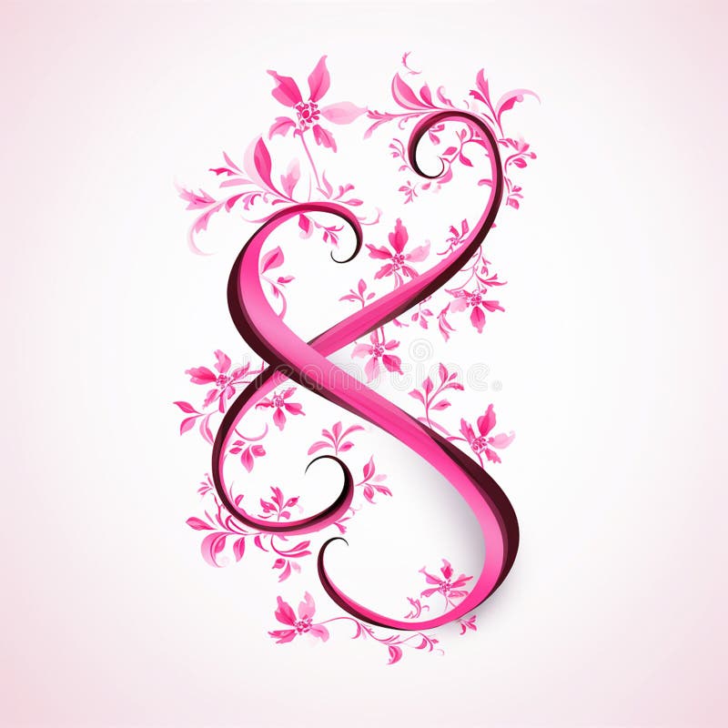 Abstract Pink Ribbon on White Background a Striking and Minimalist ...