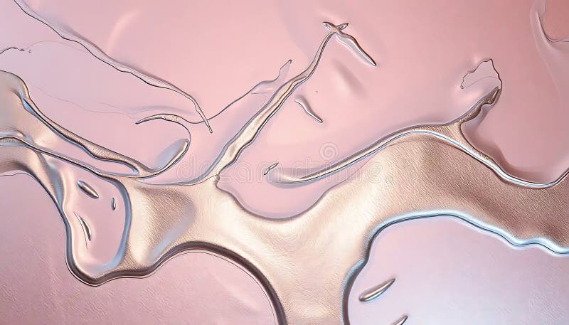 Abstract Pink and Silver Liquid Forms Design Stock Illustration ...