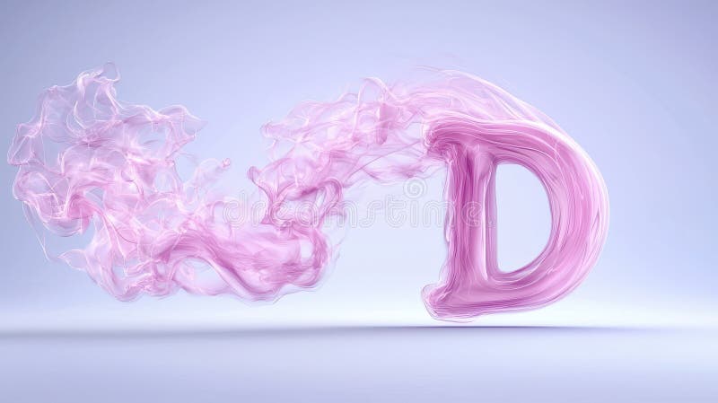 Abstract Pink Smoke Letter D on Vibrant Blue Background, Stunning ...