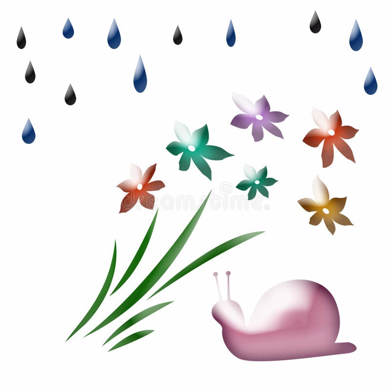 Abstract pink snail stock illustration. Illustration of rain - 1733343
