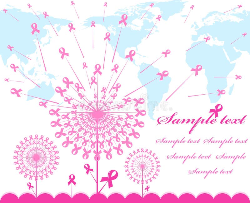 Pink Support Ribbon stock vector. Illustration of help - 8711512