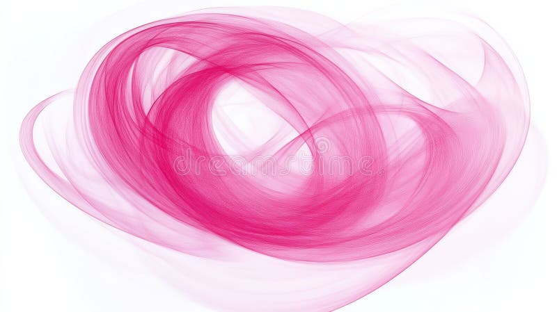 Abstract Pink Swirl on White Background, Digital Art Concept Stock ...