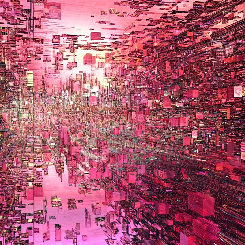 Abstract Pink Techno Pink Background, Database, with Floating and Speed ...