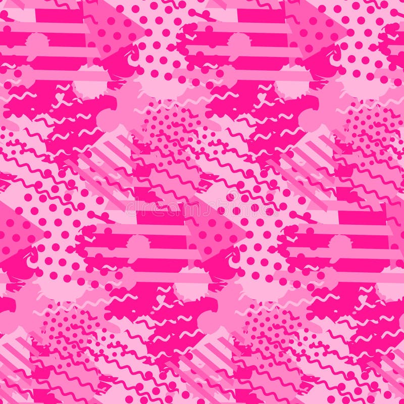Abstract Pink Tile Pattern with Liquid Forms and Geometric Triangle ...