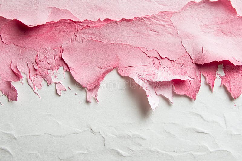 Abstract Pink Torn Paper Texture with Rough Layers and Soft White ...
